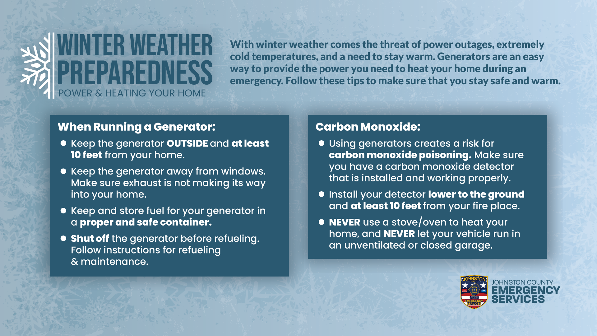 Winter Weather Preparedness- Power & Heating Your Home | EM Division ...